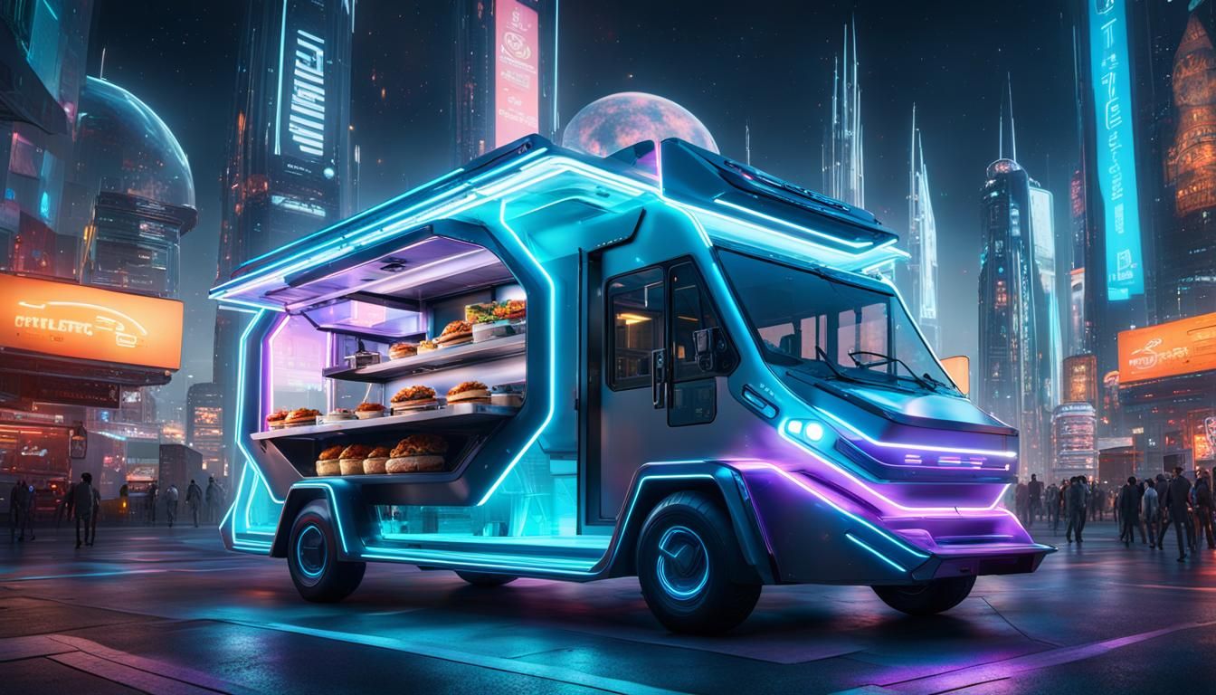 Ultra hyper photo realistic futuristic holographic flying outer space ...