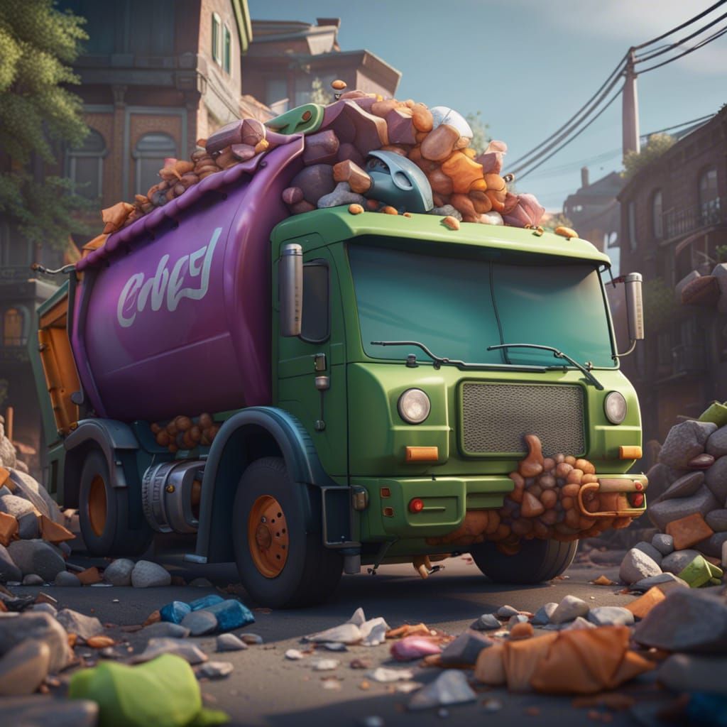 Funny garbage truck animation - AI Generated Artwork - NightCafe Creator