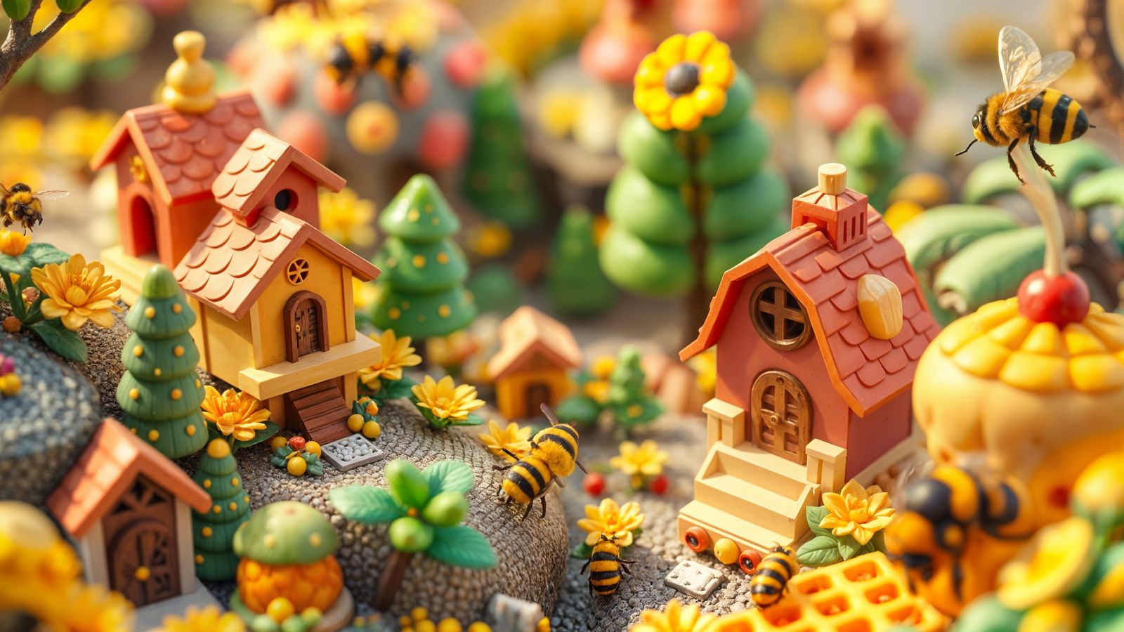 The Magical Bee Colony 03 - Animated Miniature Bee World in ...