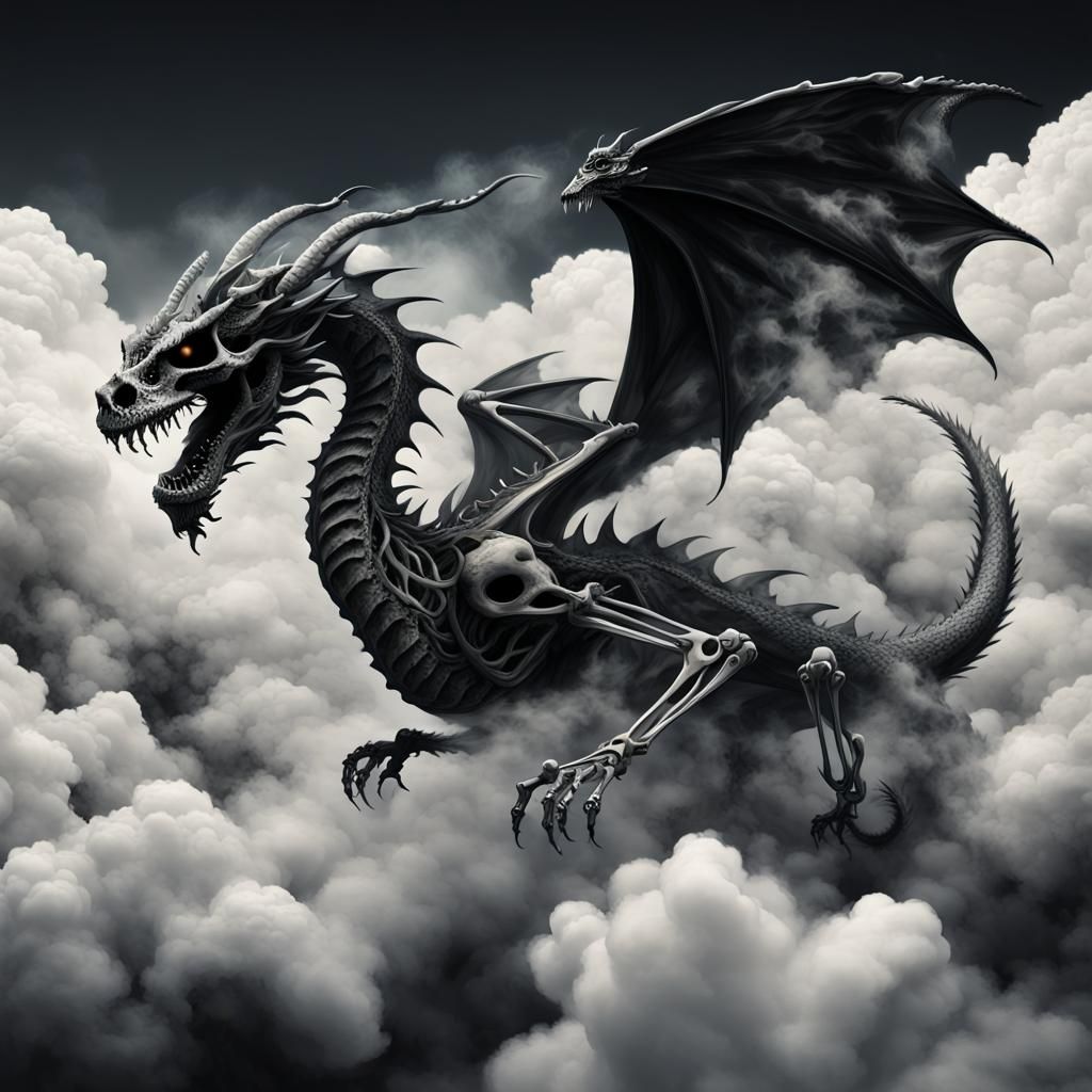 Skeletal Dragon - AI Generated Artwork - NightCafe Creator
