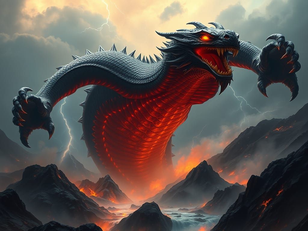 Ethereal Titan of the Abyss in a Mystical Landscap... - AI Art