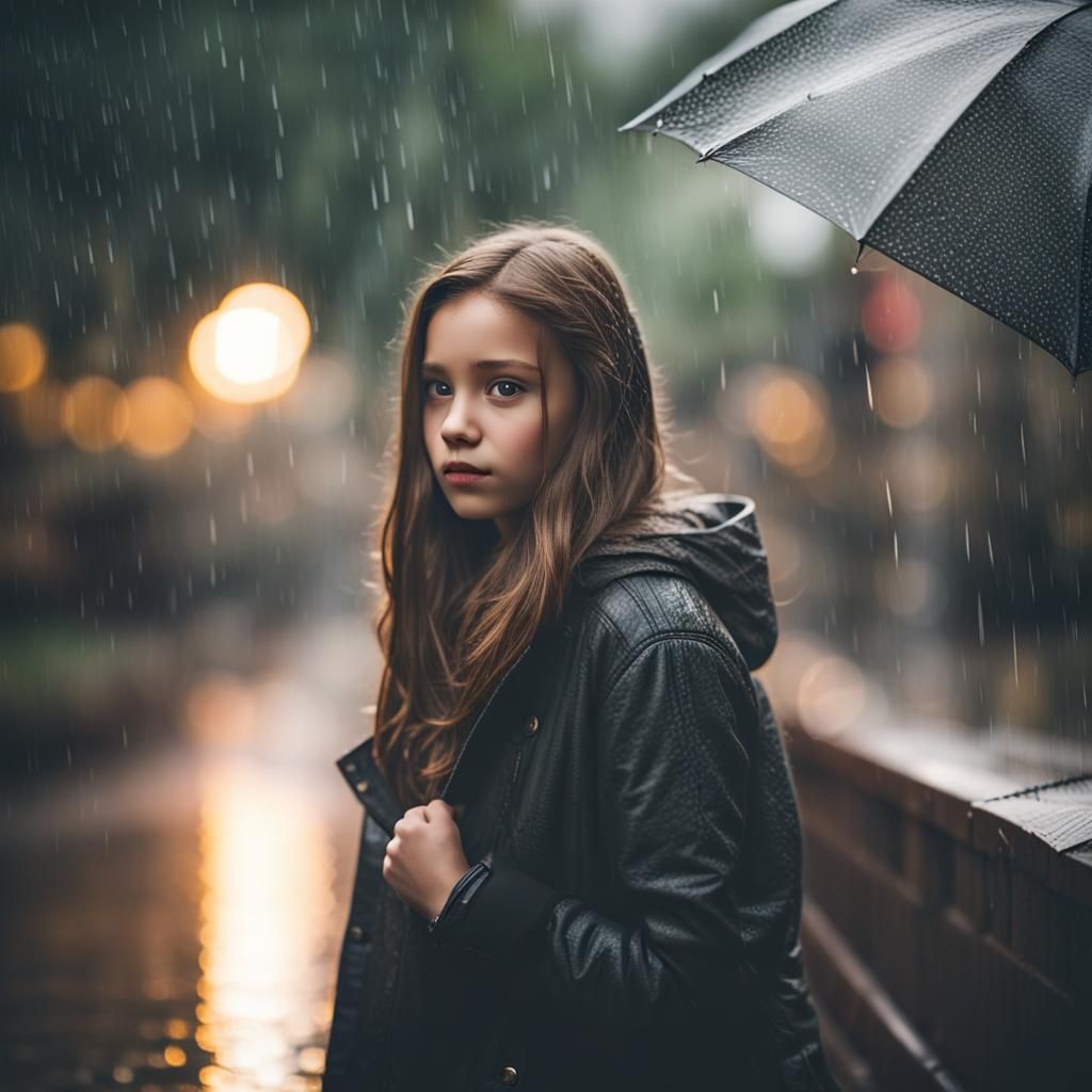 Girl On the Rain - AI Generated Artwork - NightCafe Creator