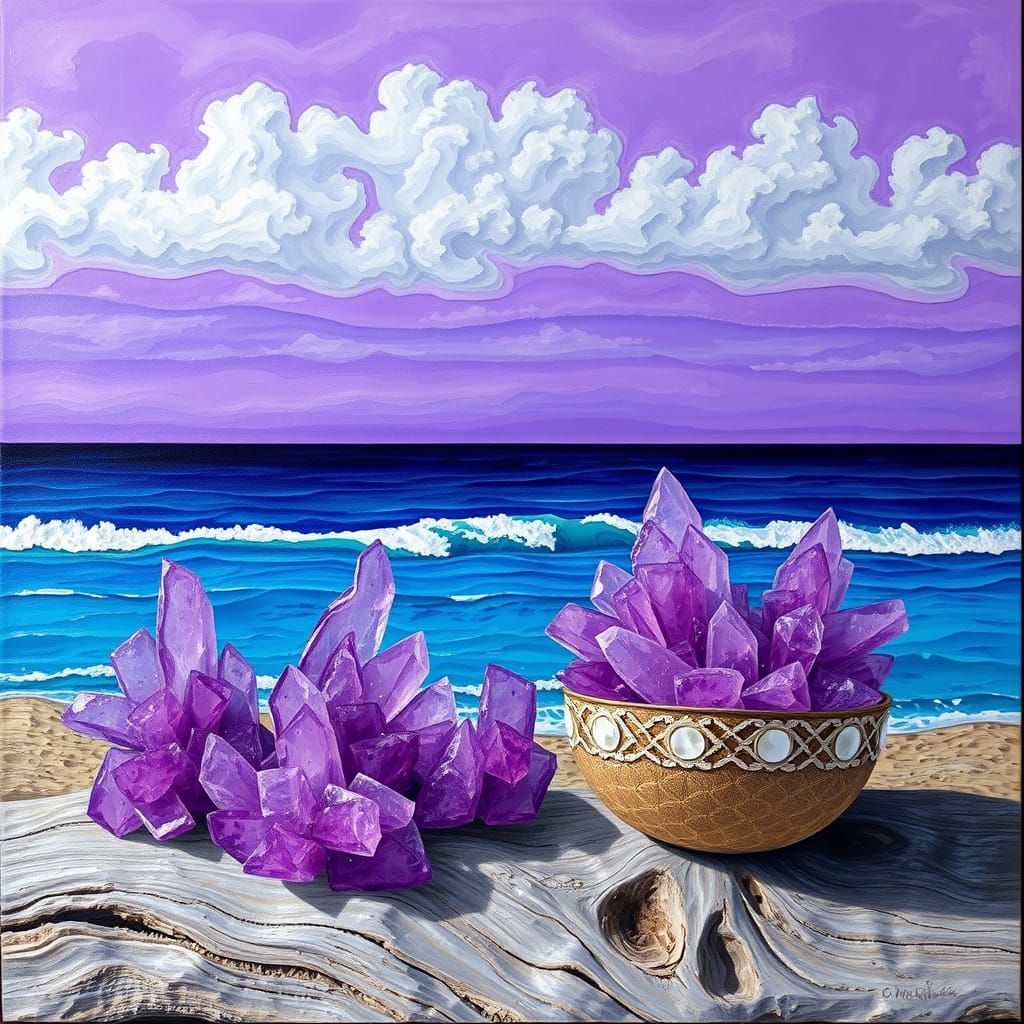 Ethereal Abalone Baskets Rise from the Shore in Vi... - AI Art