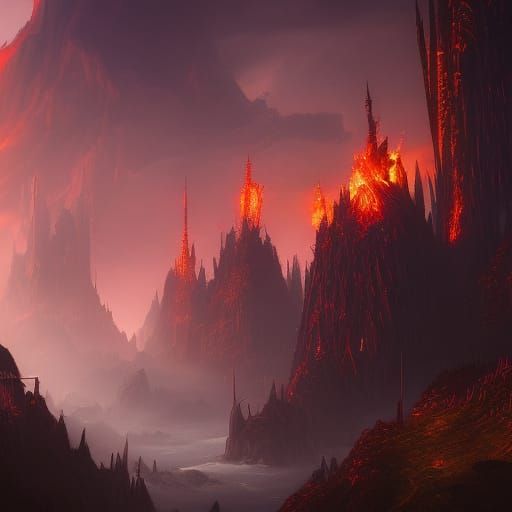 Burning Mountains - AI Generated Artwork - NightCafe Creator