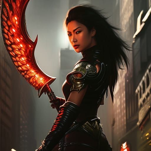 Lydia the Vampire Slayer - AI Generated Artwork - NightCafe Creator