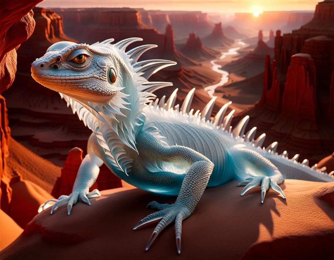 lizard Ice sculpture in the desert - AI Generated Artwork - NightCafe ...