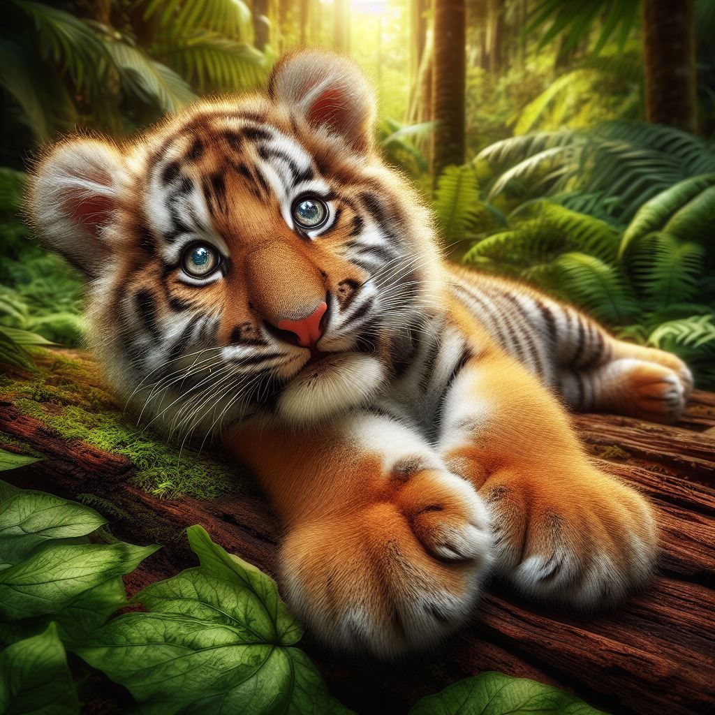 Cute Fuzzy Tiger Cub - AI Generated Artwork - NightCafe Creator