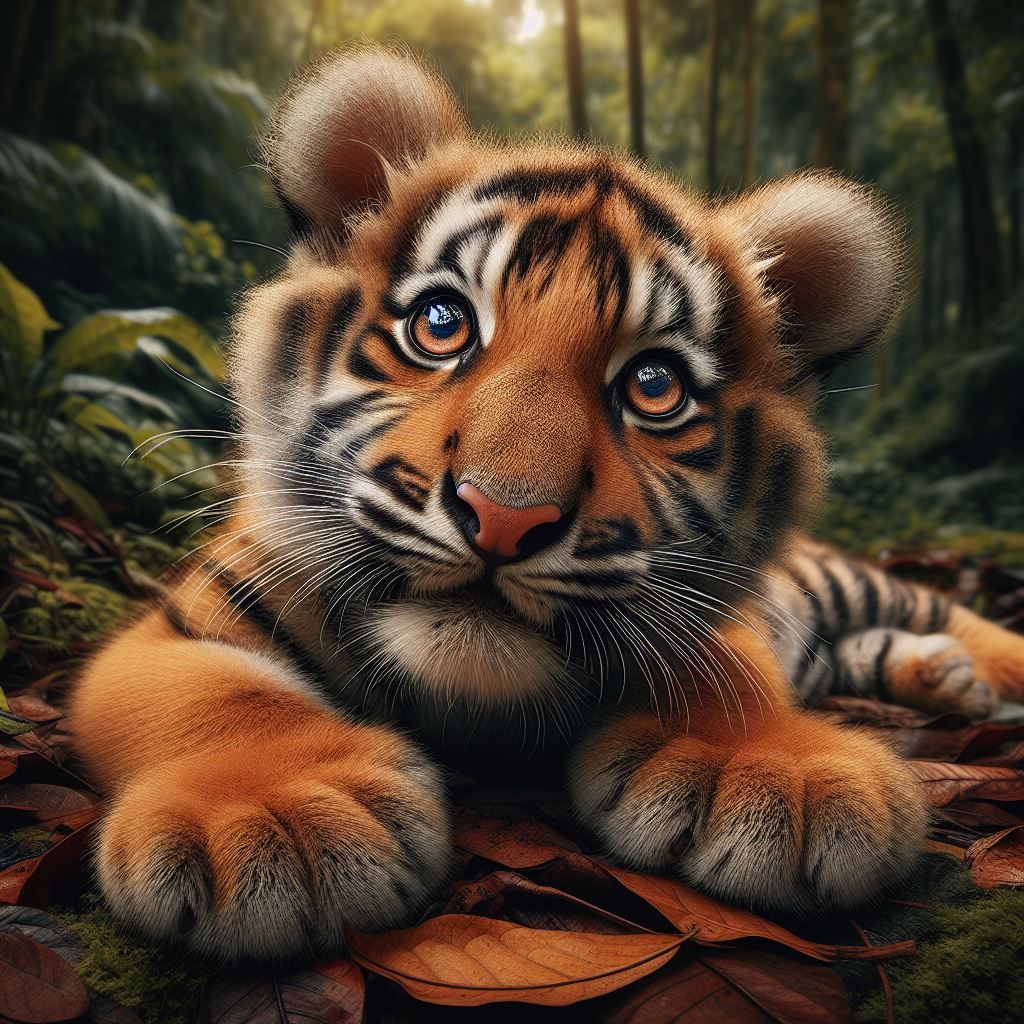 Cute Fuzzy Tiger Cub - AI Generated Artwork - NightCafe Creator