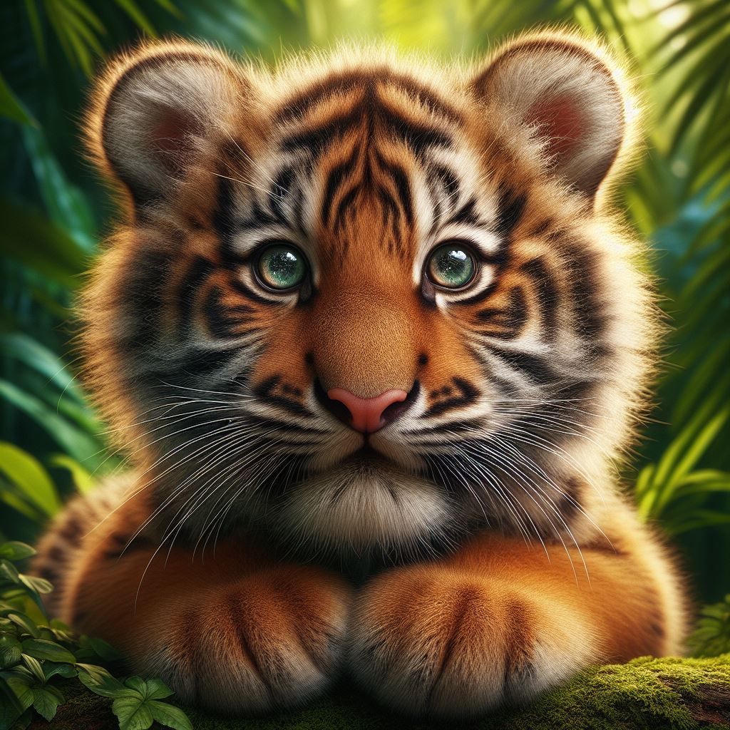 Cute Fuzzy Tiger Cub - AI Generated Artwork - NightCafe Creator
