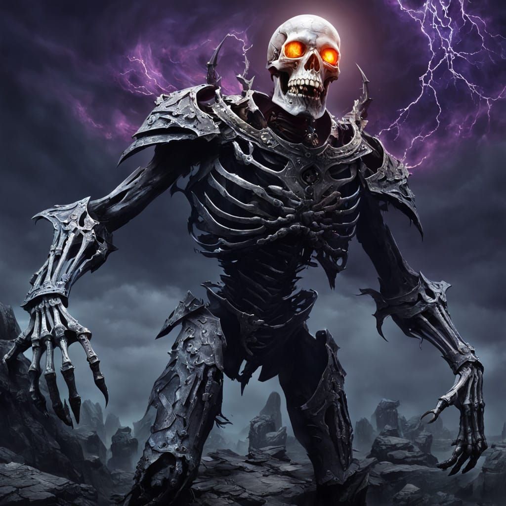 Animated skeleton removing its own skull and throwing it into battle ...