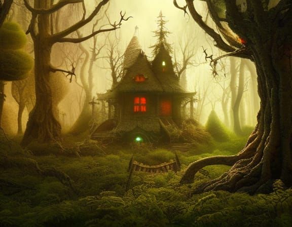 Spooky Cottage - AI Generated Artwork - NightCafe Creator