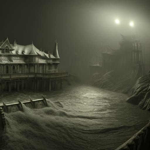 haunted house themed water park-ultra detailed-ultra realism-7777777k ...