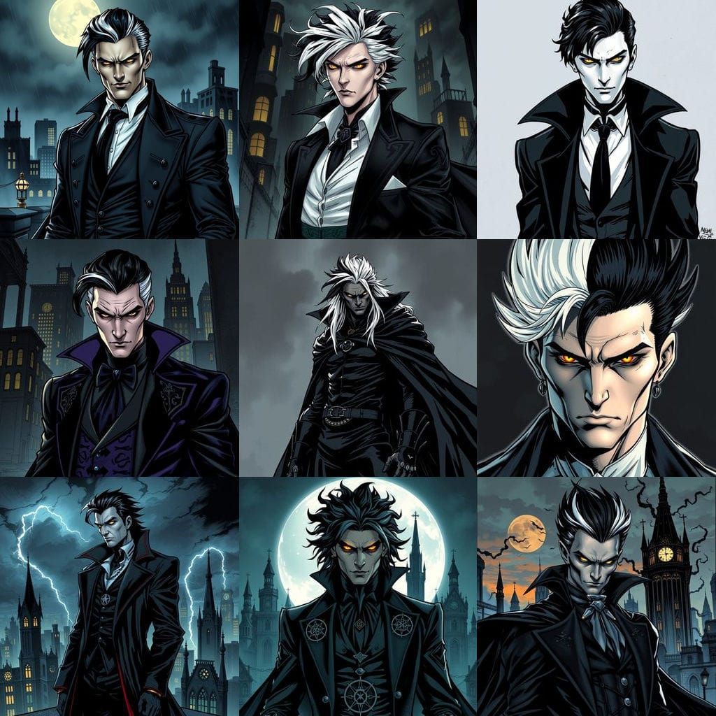 Vali Ravenclaw as a male DC a comics villain character with black and ...