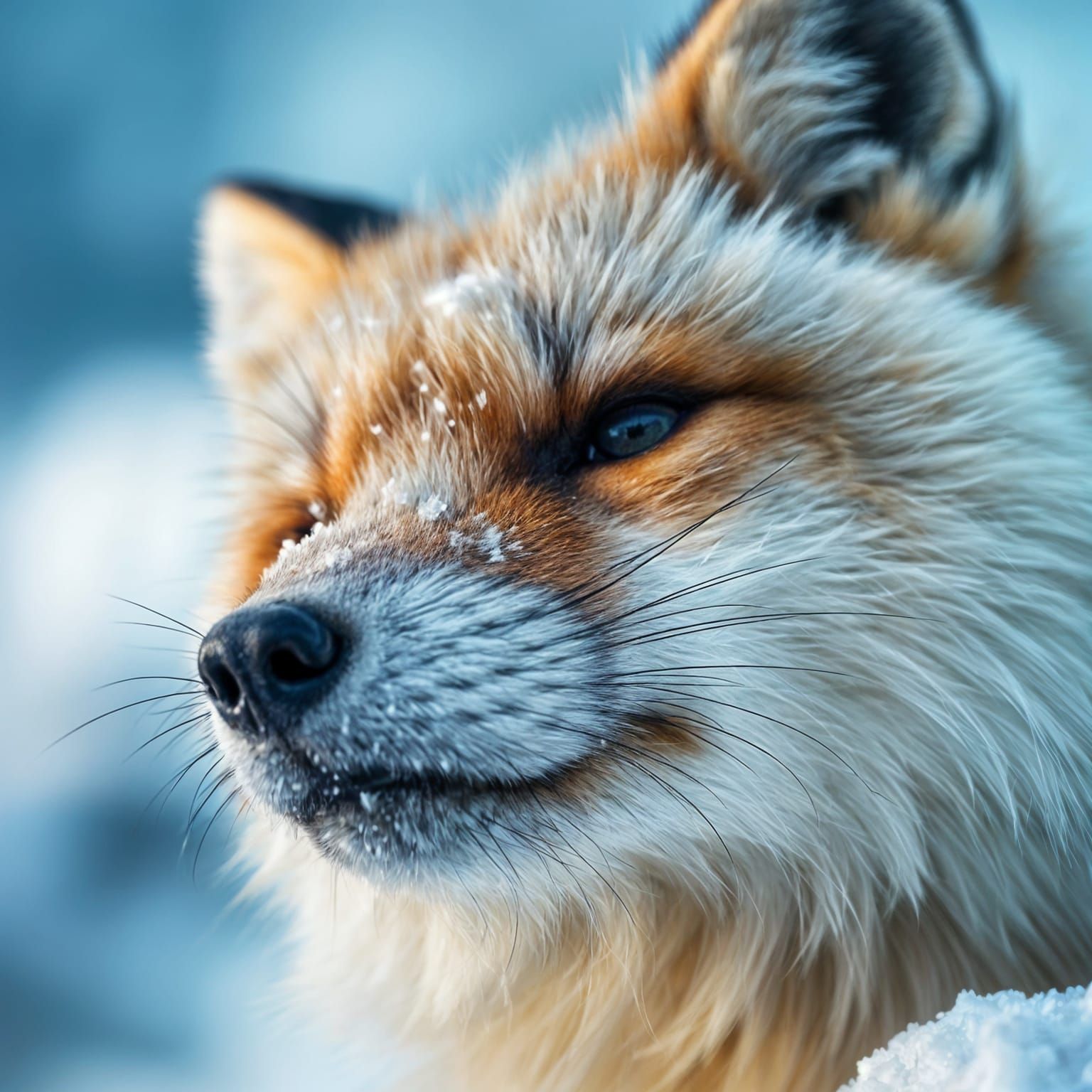 Hyper Realistic Arctic Fox Portrait in Snowy Ambia... - AI Art