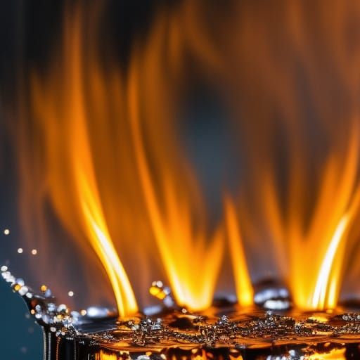 insanely detailed up close photography of liquid fire plunging into ...