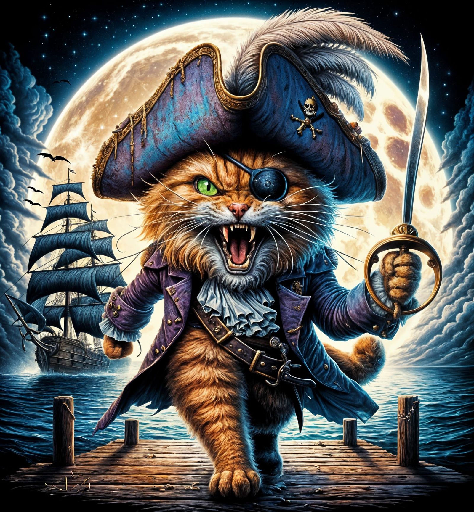 Prowling the Boardwalk - Ginger Cat Pirate Embodies Swashbuc...