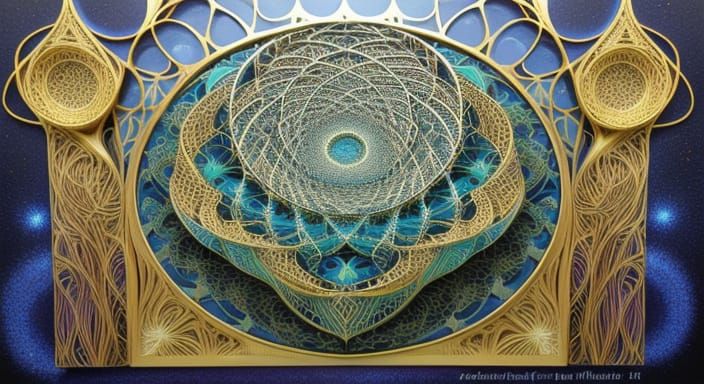 Vibrant Kinetic Fractals in Art Nouveau Style - AI Art