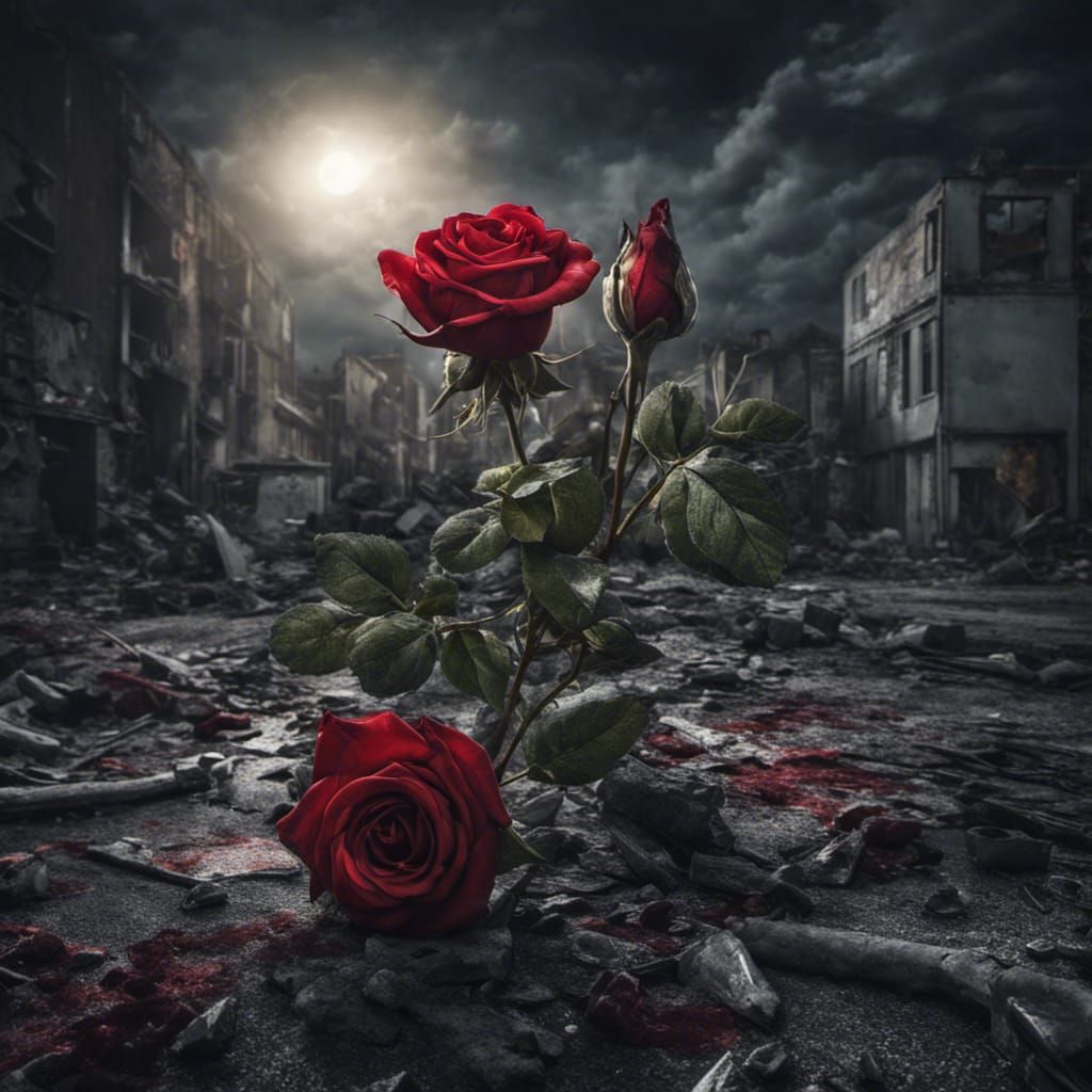 Fallen Red Rose - AI Generated Artwork - NightCafe Creator