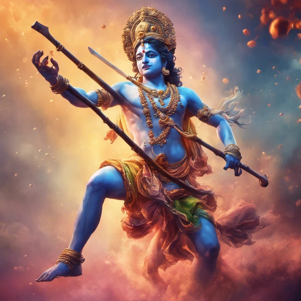 lord Krishna weapon kaumodaki gada powerful image - AI Generated ...