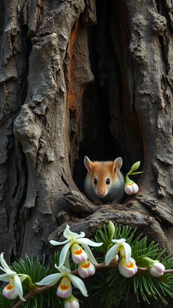 The lady slipper and the protective mouse
