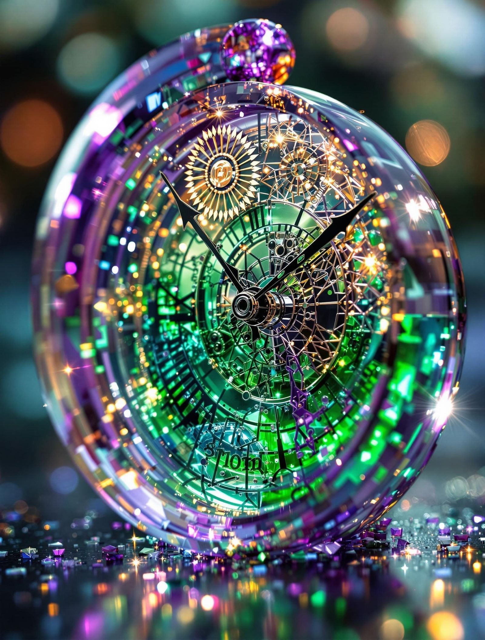 Intricate cutaway of a clock - Surreal Clockwork Marvel in M...