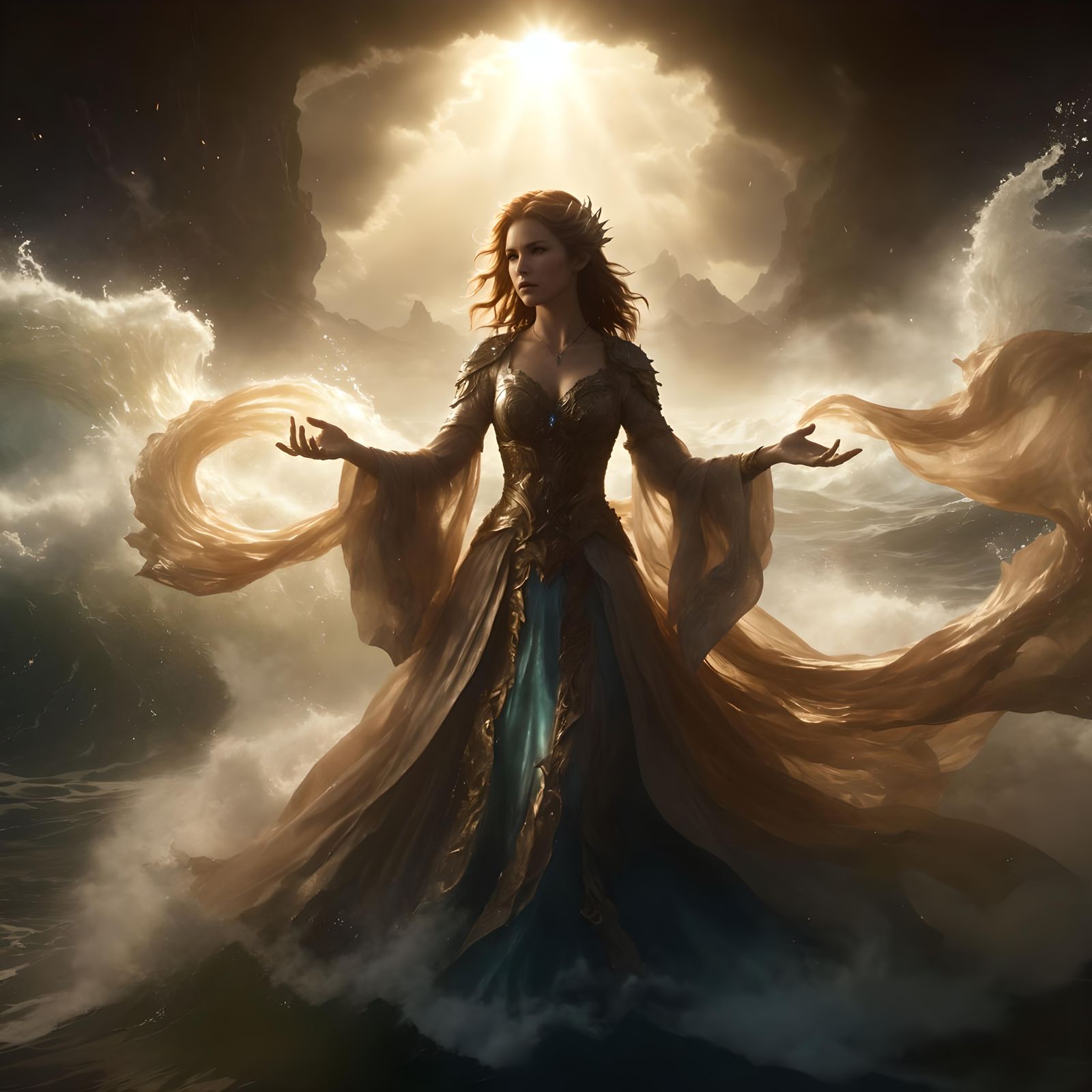 Llymlaen: Water Elementalist - AI Generated Artwork - NightCafe Creator