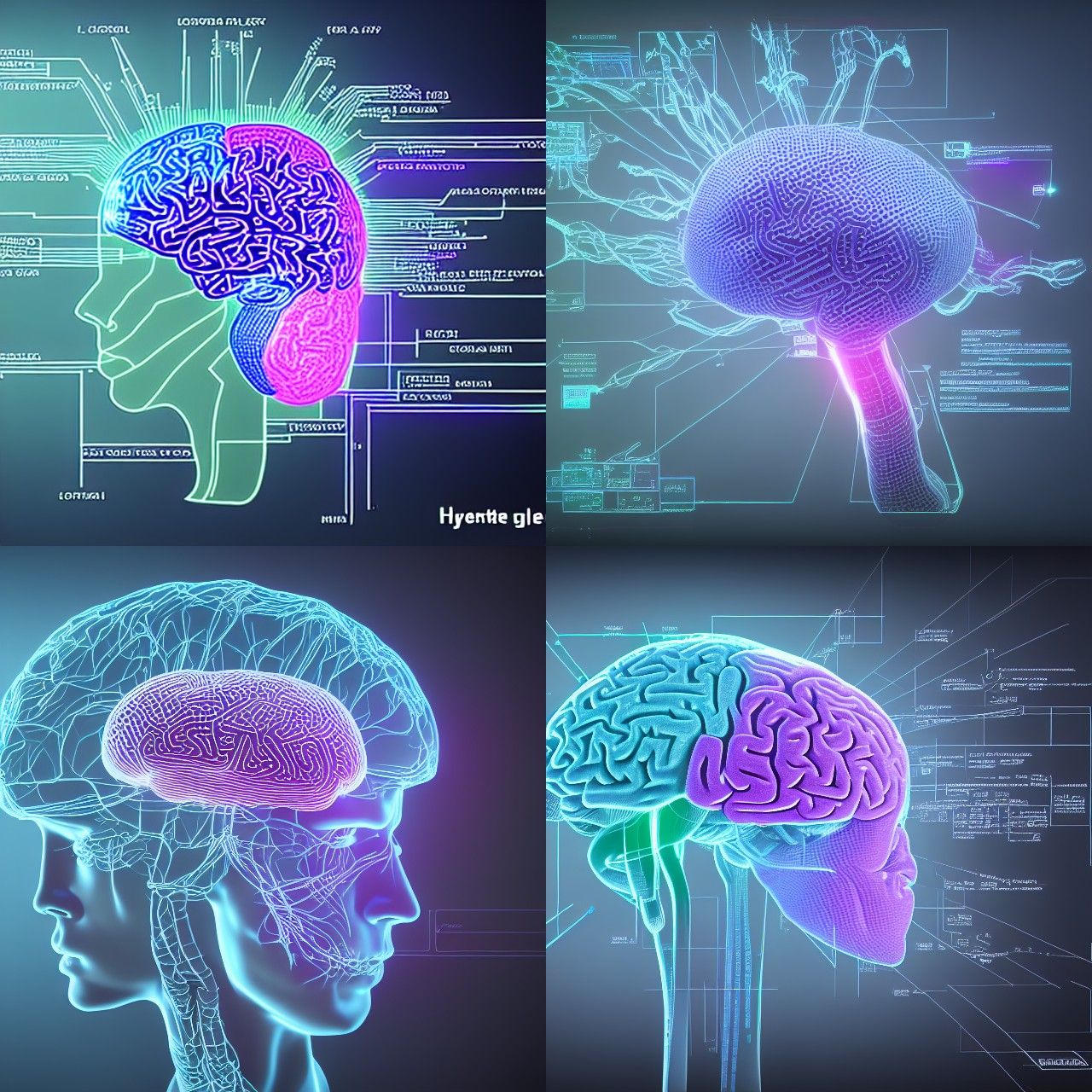 Blueprint of Artificial intelligence brain hyperdetailed Unreal Engine ...