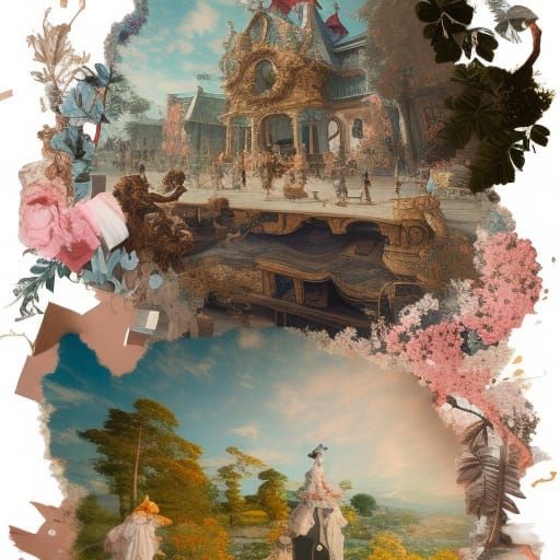 Rococo Collage - AI Generated Artwork - NightCafe Creator