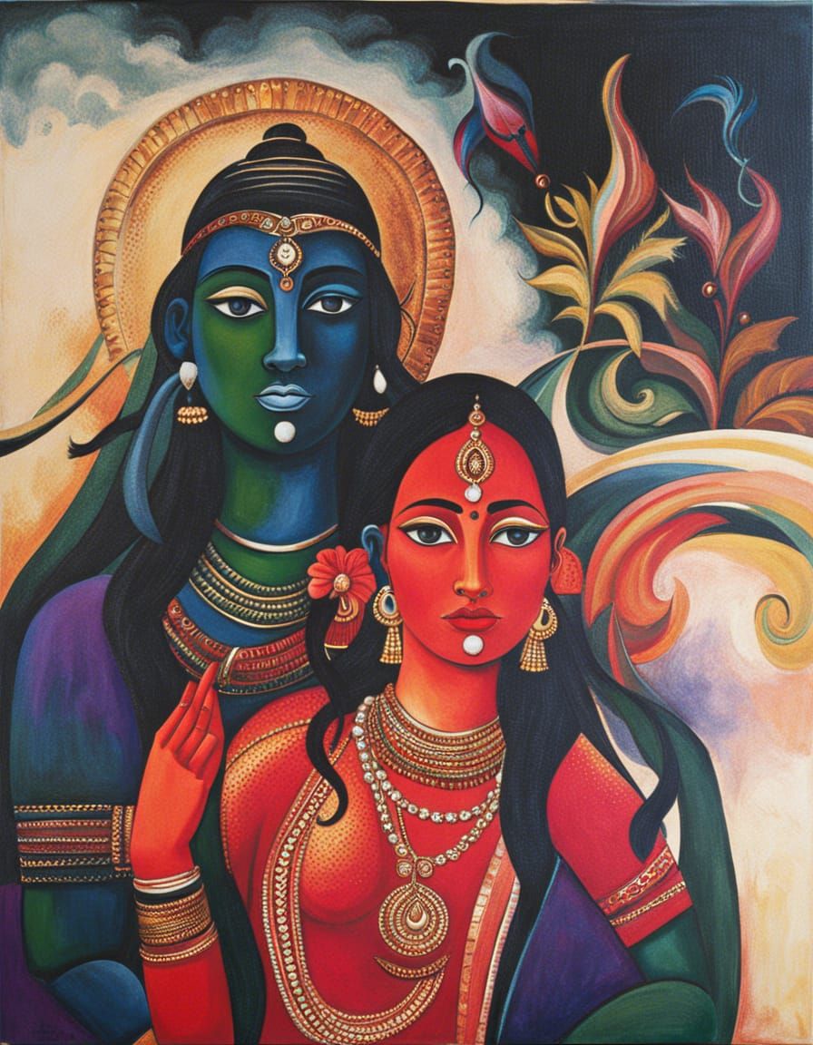 Mahadev and Mahadevi - AI Generated Artwork - NightCafe Creator
