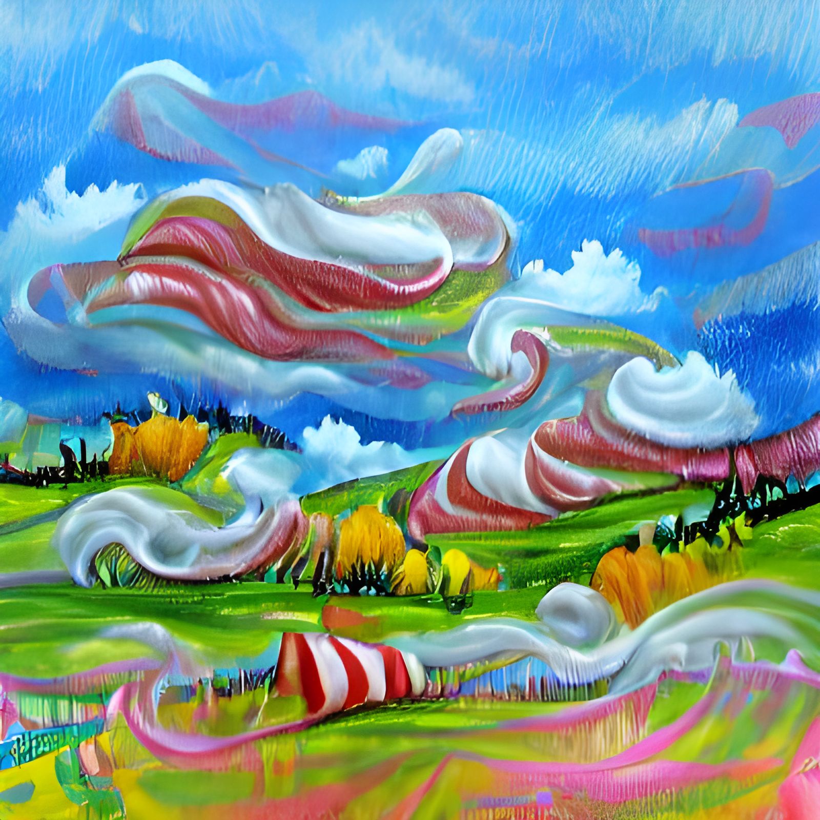 the wind chasing clouds over the prairie before an autumn storm - AI Generated Artwork ...