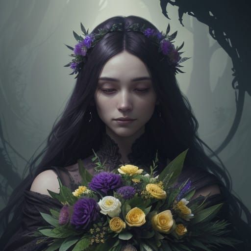 Ethereal Gothic Bloom: A Dark Fantasy Masterpiece - AI Art