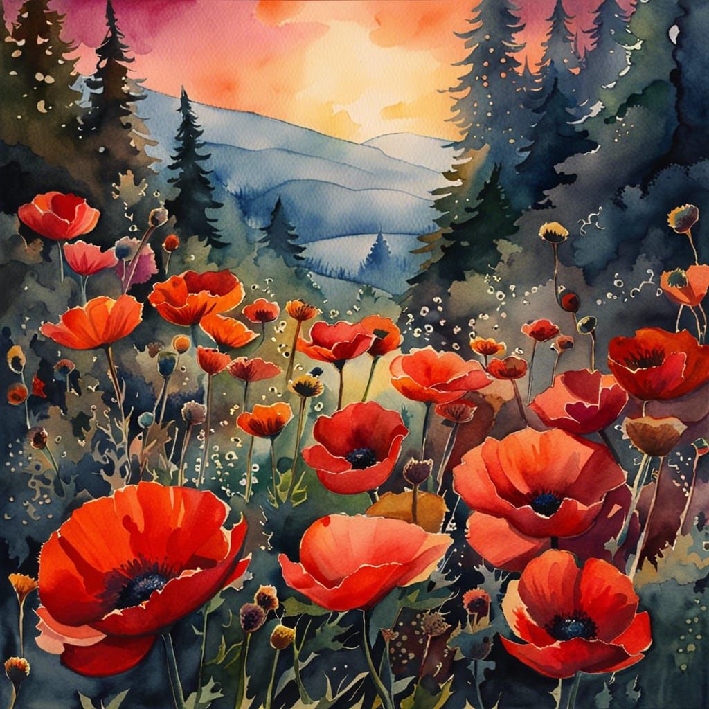 Field of Poppies - AI Generated Artwork - NightCafe Creator