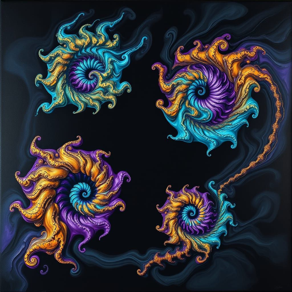 Mandelbrot Fractals in Surrealist Oil Painting Sty... - AI Art