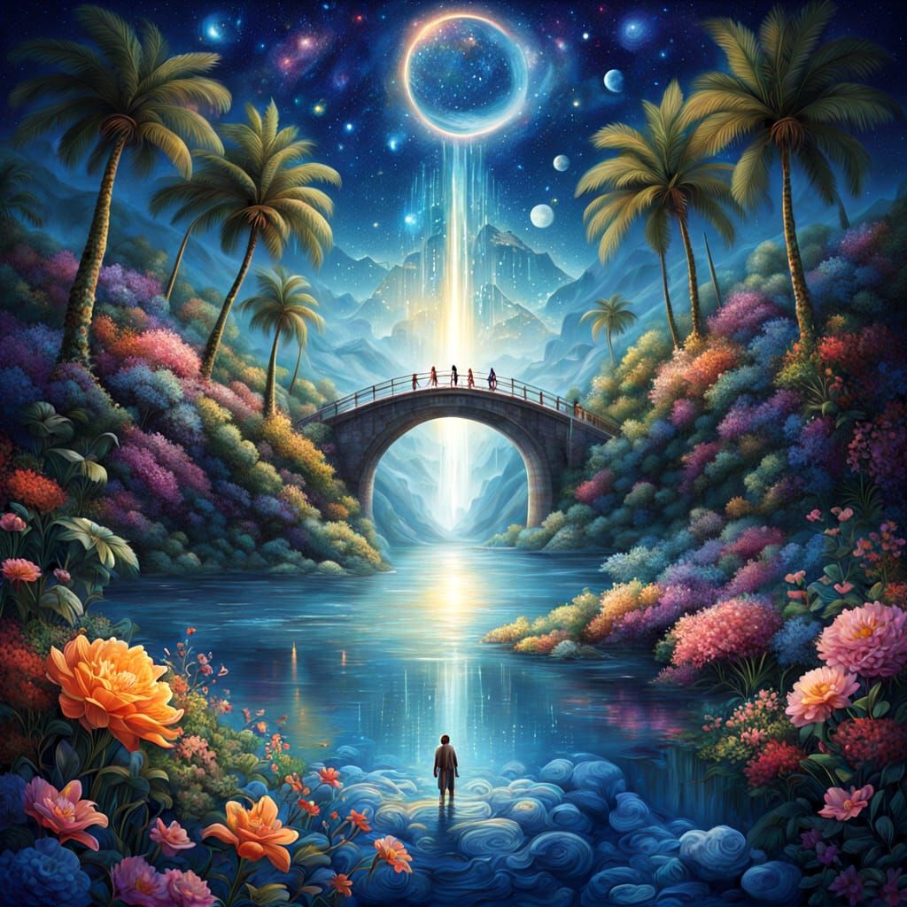 The bridge - Ethereal Bridge to Paradise in a Radiant Celest...