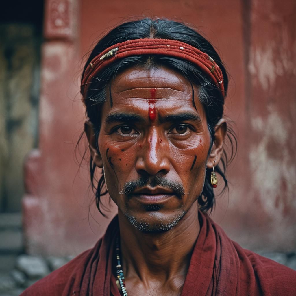 Red spirit in temple - AI Generated Artwork - NightCafe Creator