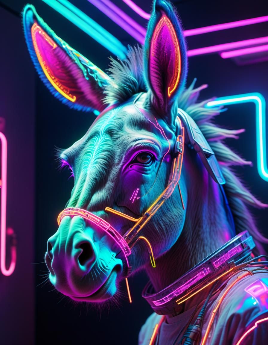 Donkey cyborg - AI Generated Artwork - NightCafe Creator