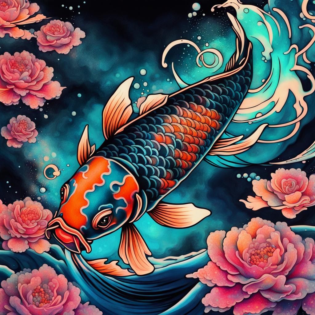 Koi fish - AI Generated Artwork - NightCafe Creator