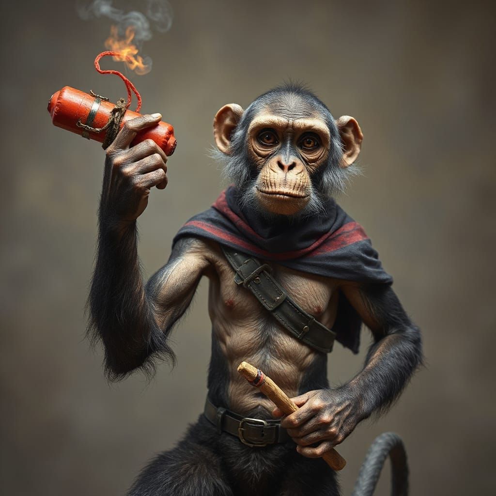 Monkey Mafia 3 - One-Armed Monkey with Dynamite