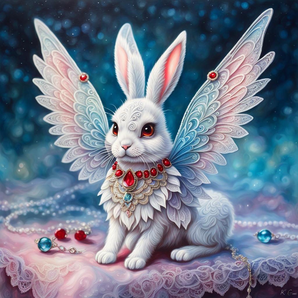 Winged Rabbit - AI Generated Artwork - NightCafe Creator