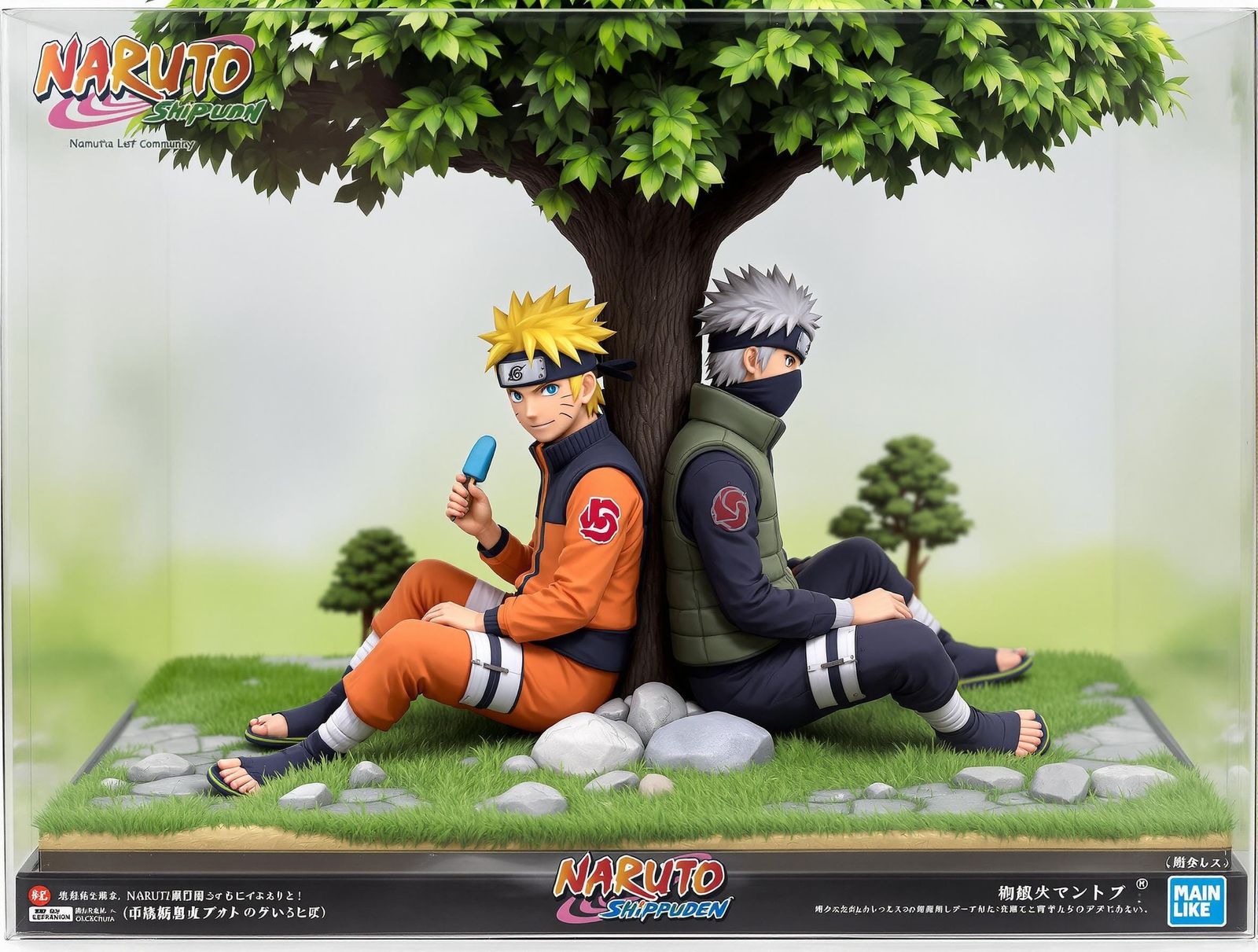 A highly detailed 3D anime-style collectible diorama of Naruto Uzumaki ...