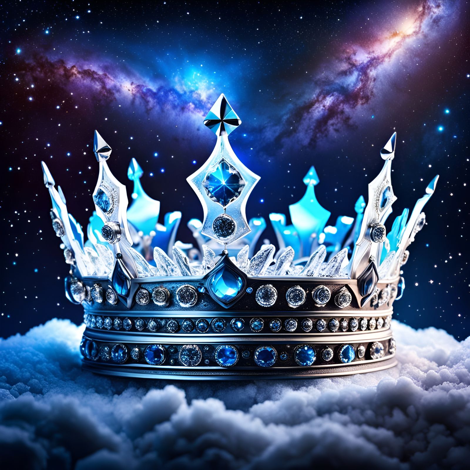Cosmic icy crown - AI Generated Artwork - NightCafe Creator