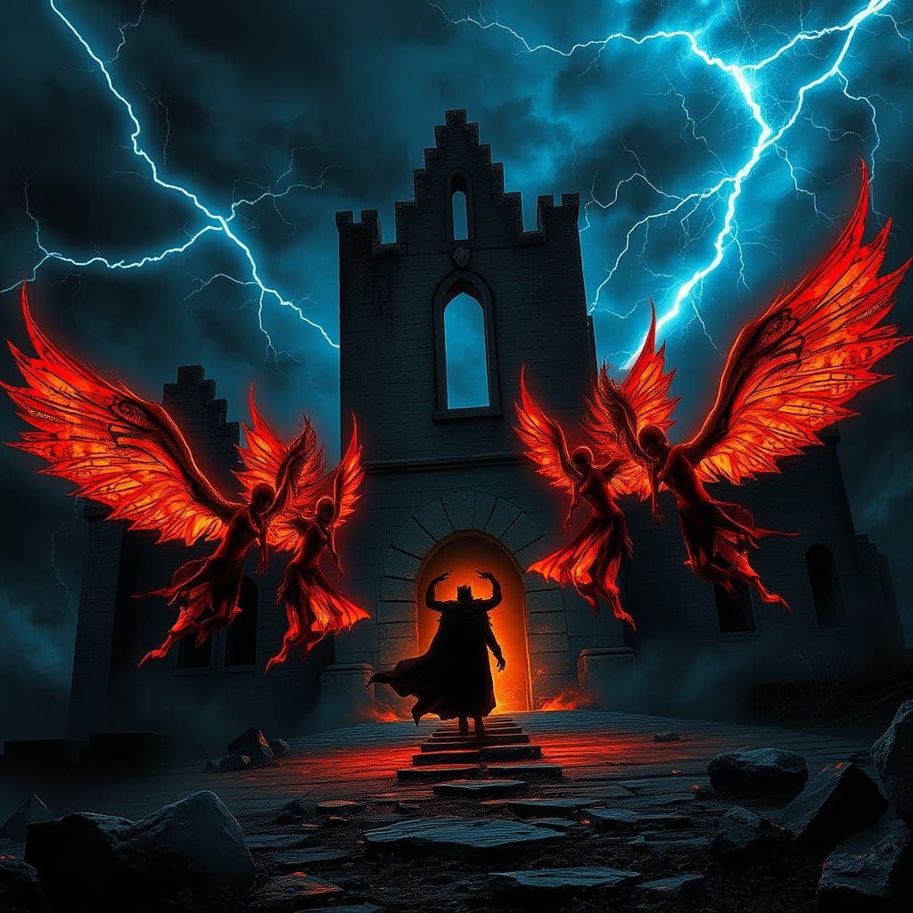 the devil and his servants - Dark Angels Dance in Stormy Rui...