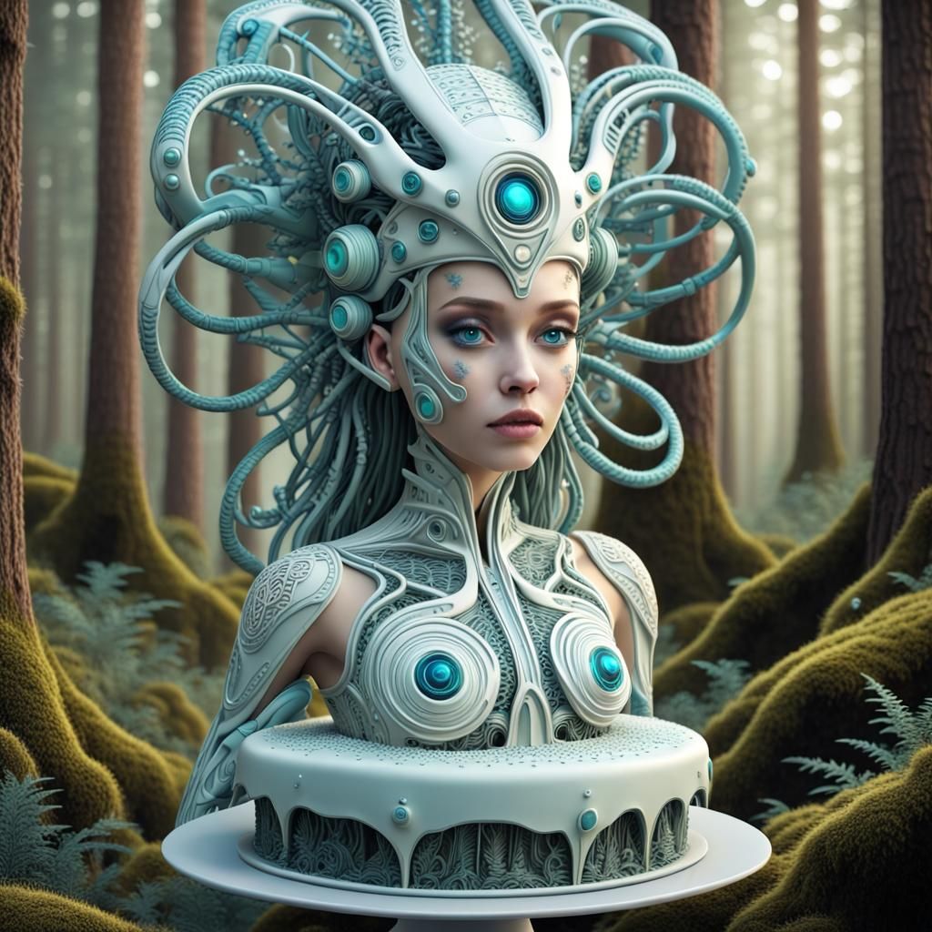 Humanoid Hightech Cake. - AI Generated Artwork - NightCafe Creator
