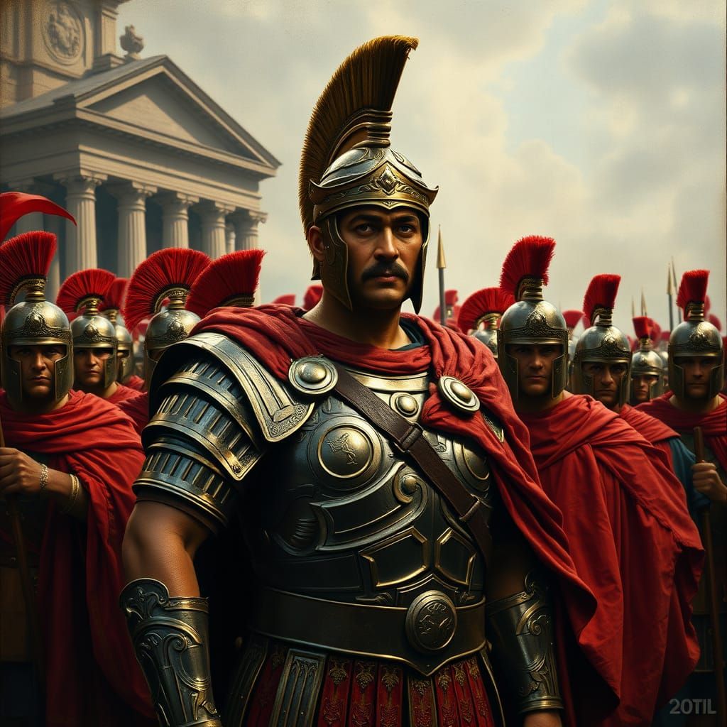 Roman General Scipio Africanus Surrounded by Praet... - AI Art