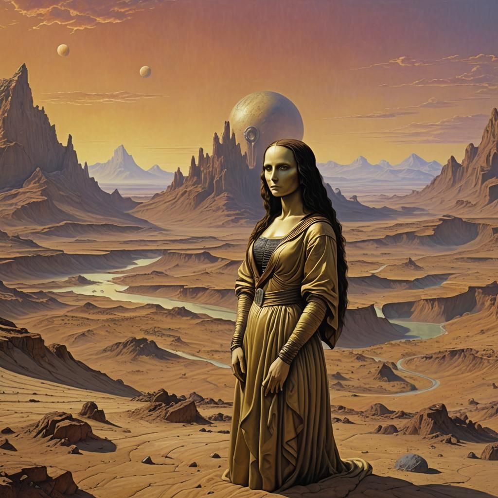 Lisa The Outer-Space Mona #2 - AI Generated Artwork - NightCafe Creator