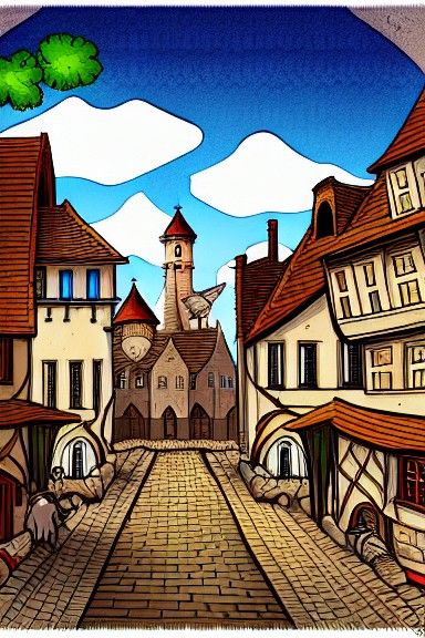 Storybook Town - AI Generated Artwork - NightCafe Creator