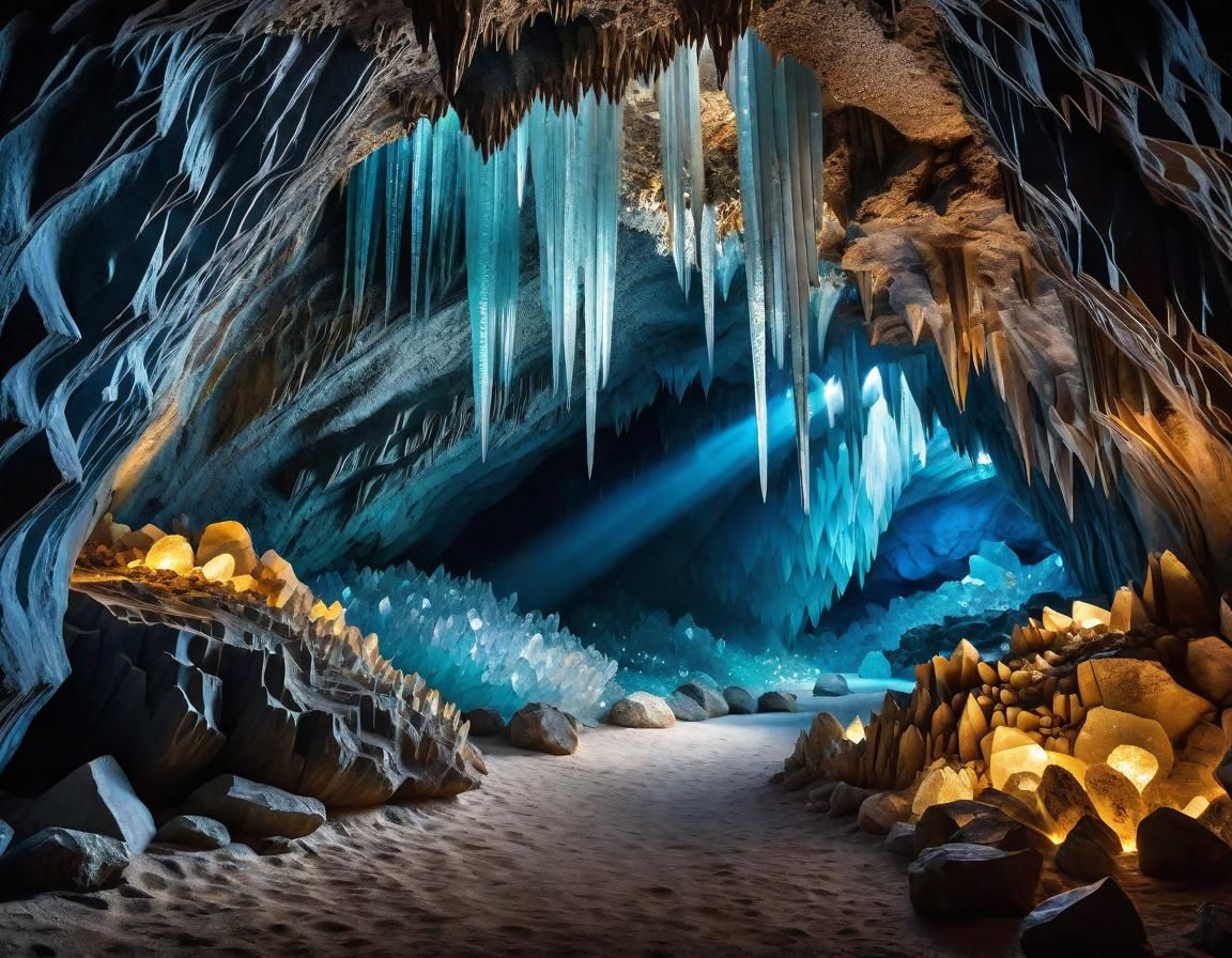 beautiful crystal cave - AI Generated Artwork - NightCafe Creator