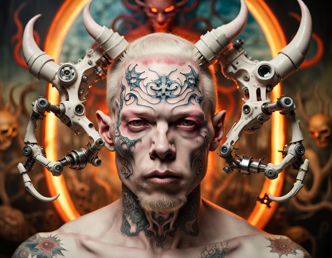 THE PSYCHO ALBINO DEVIL PORTRAIT 2 - AI Generated Artwork - NightCafe ...