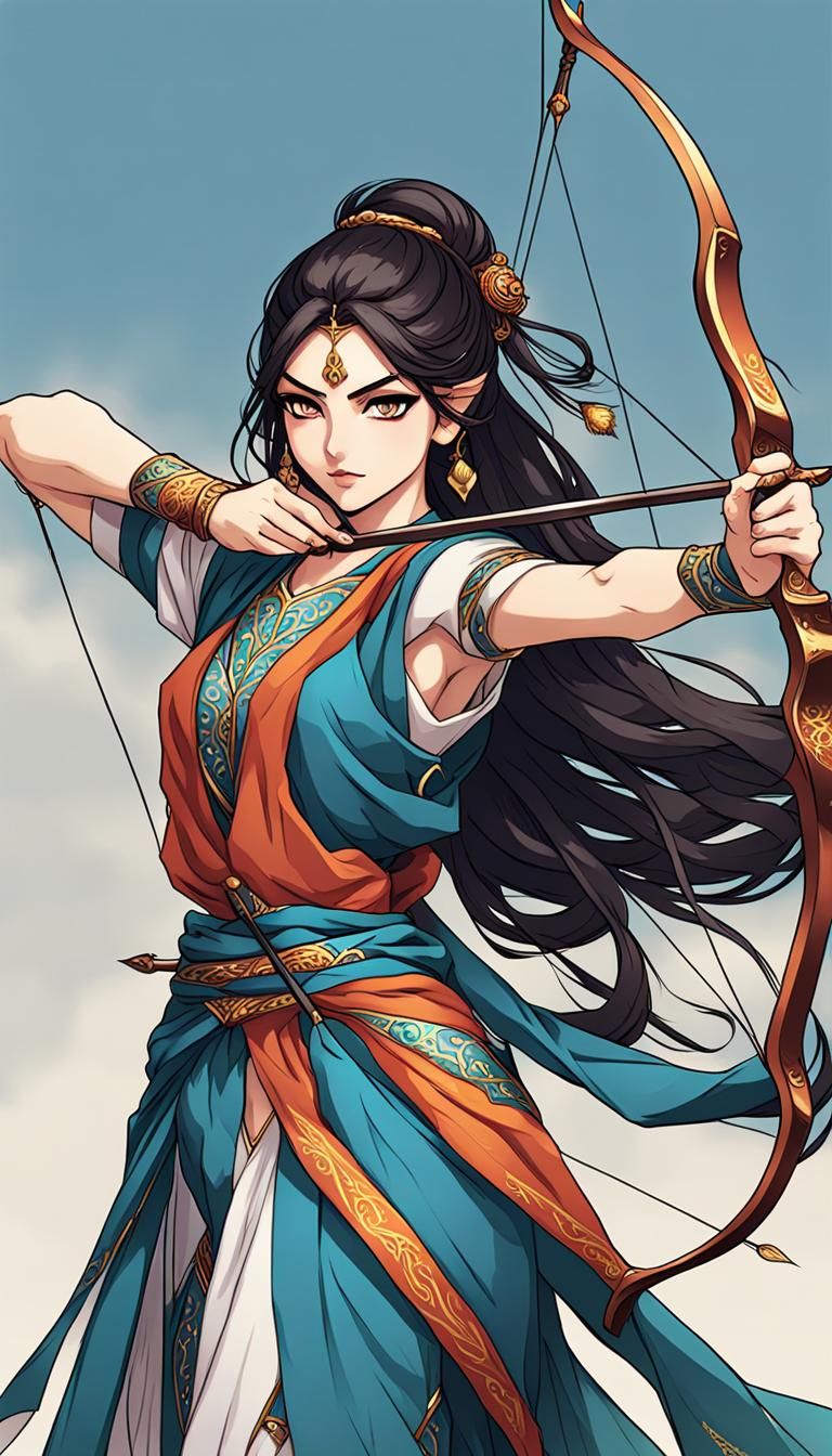 Persian female archer. - AI Generated Artwork - NightCafe Creator