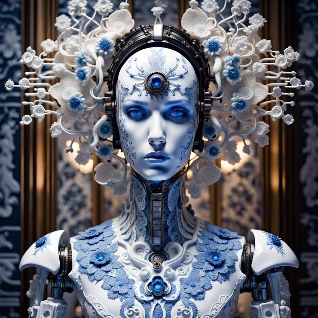 The Best Face on a Mechanical, Porcelain Day 1 - AI Generated Artwork ...